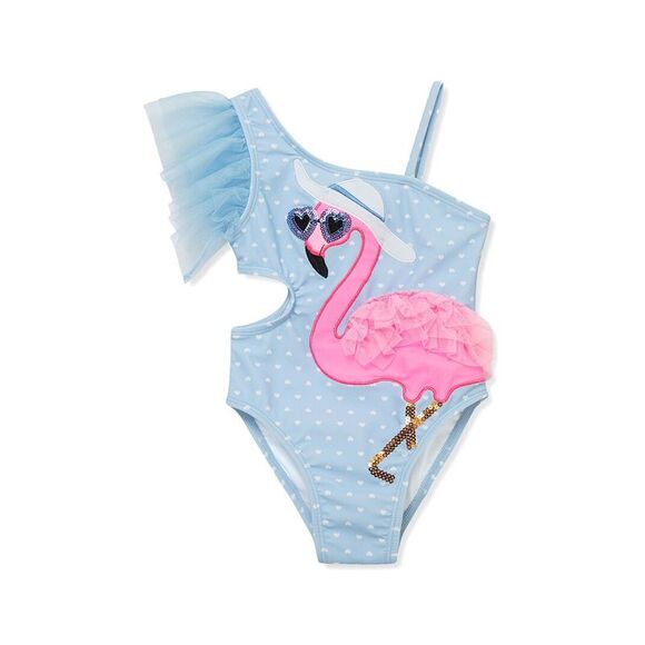 Flapdoodles | Swim | Flapdoodles Girls Flamingo Applique Swimsuit ...